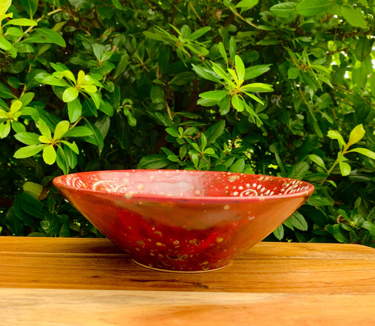 Fire Red Hand Painted Bowl – Bays & Leo